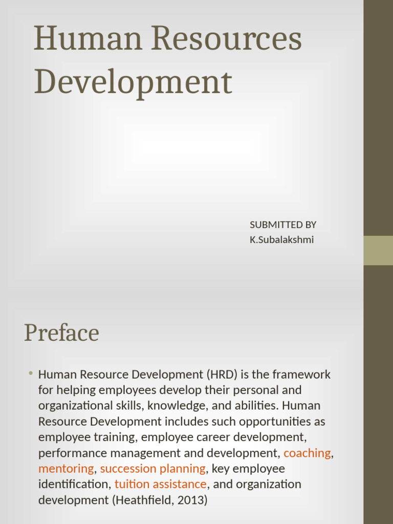 Human Resources Development | PDF | Human Resources | Human Resource ...