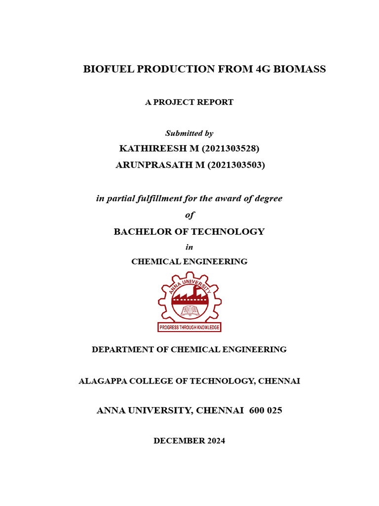 phase 1 final thesis | PDF | Biofuel | Yeast