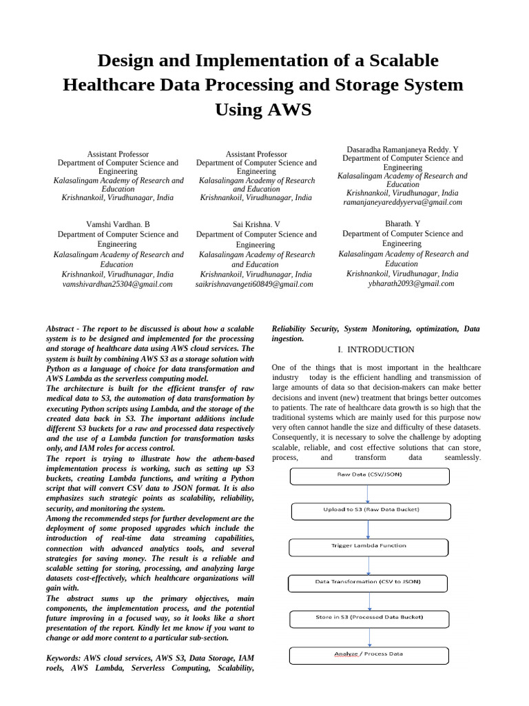 Scalable Healthcare Data System on AWS | PDF | Amazon Web Services ...
