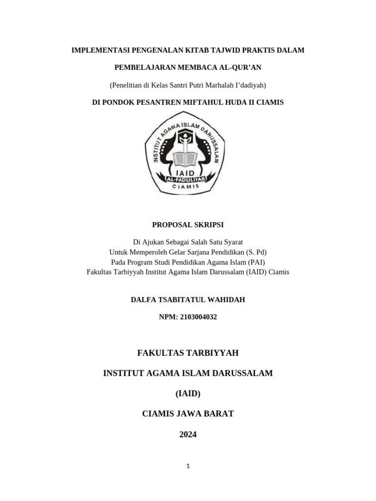Proposal Skripsi | PDF