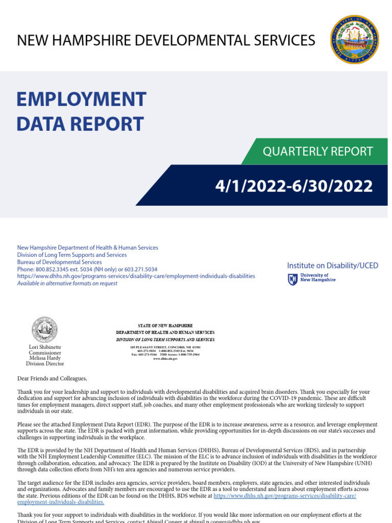 NH Employment Data Report Q2 2022 | PDF | Employment | Self Employment