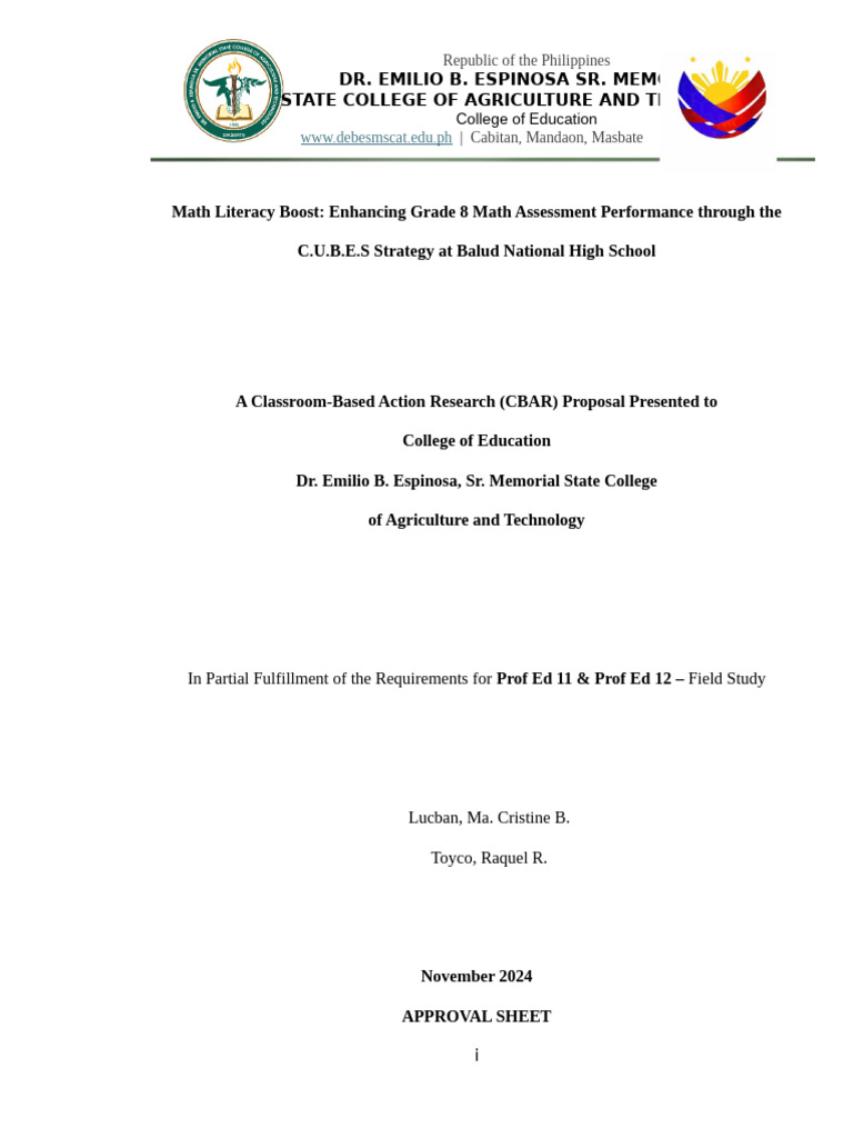 CBAR Proposal Title Pge | PDF | Science