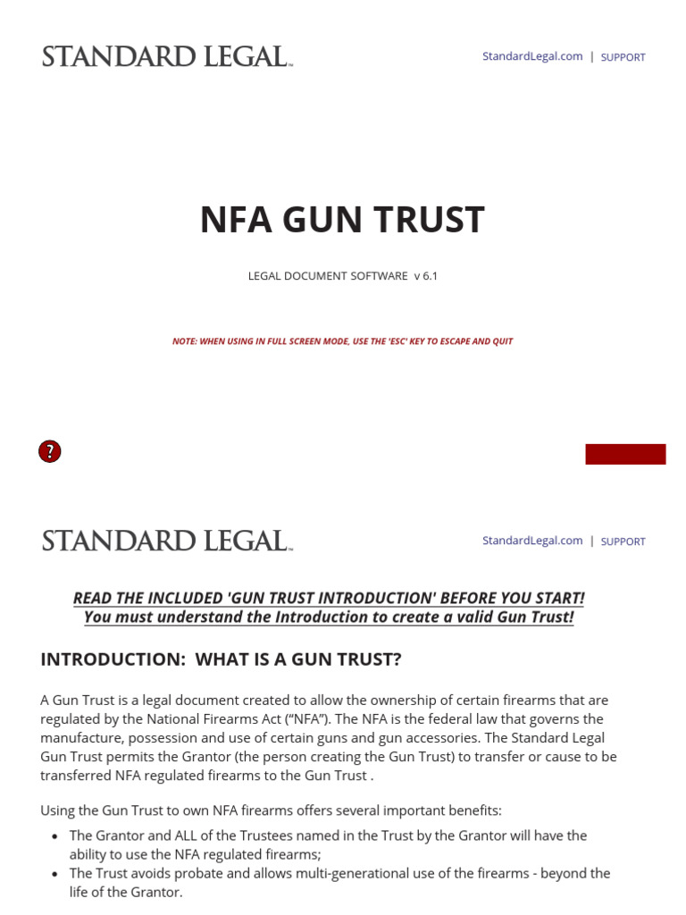 GUN TRUST AGREEMENT | PDF | Trustee | Assignment (Law)