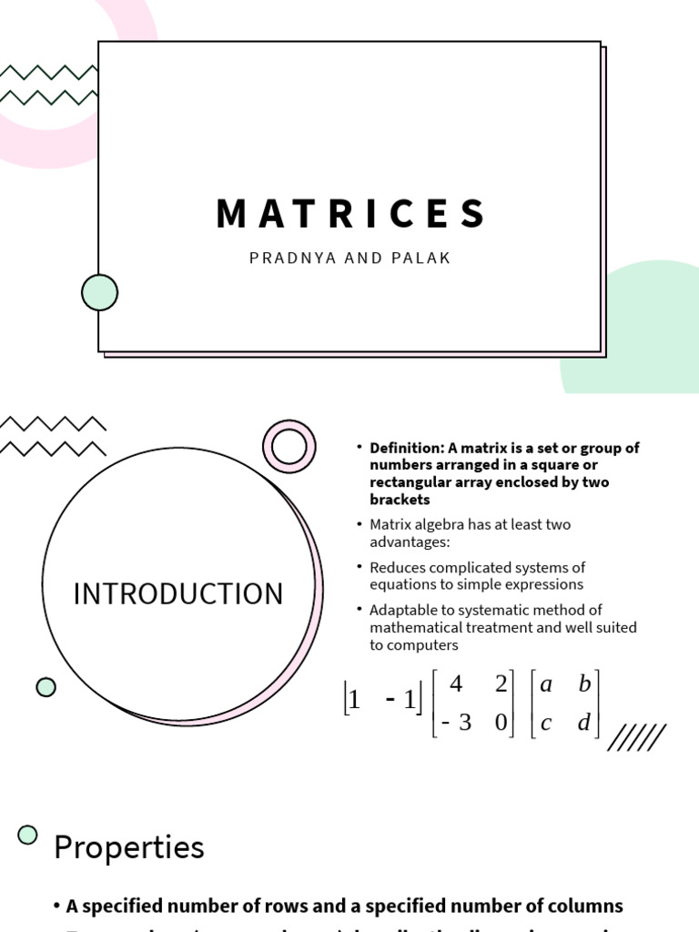 Matrix Operations and Properties | PDF | Matrix (Mathematics) | Algebra