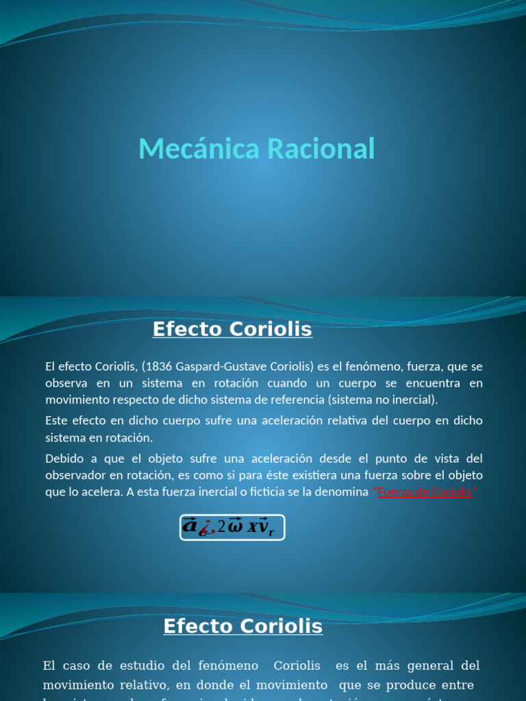 6 Efecto Coriolis | PDF | Aceleración | Mecánica