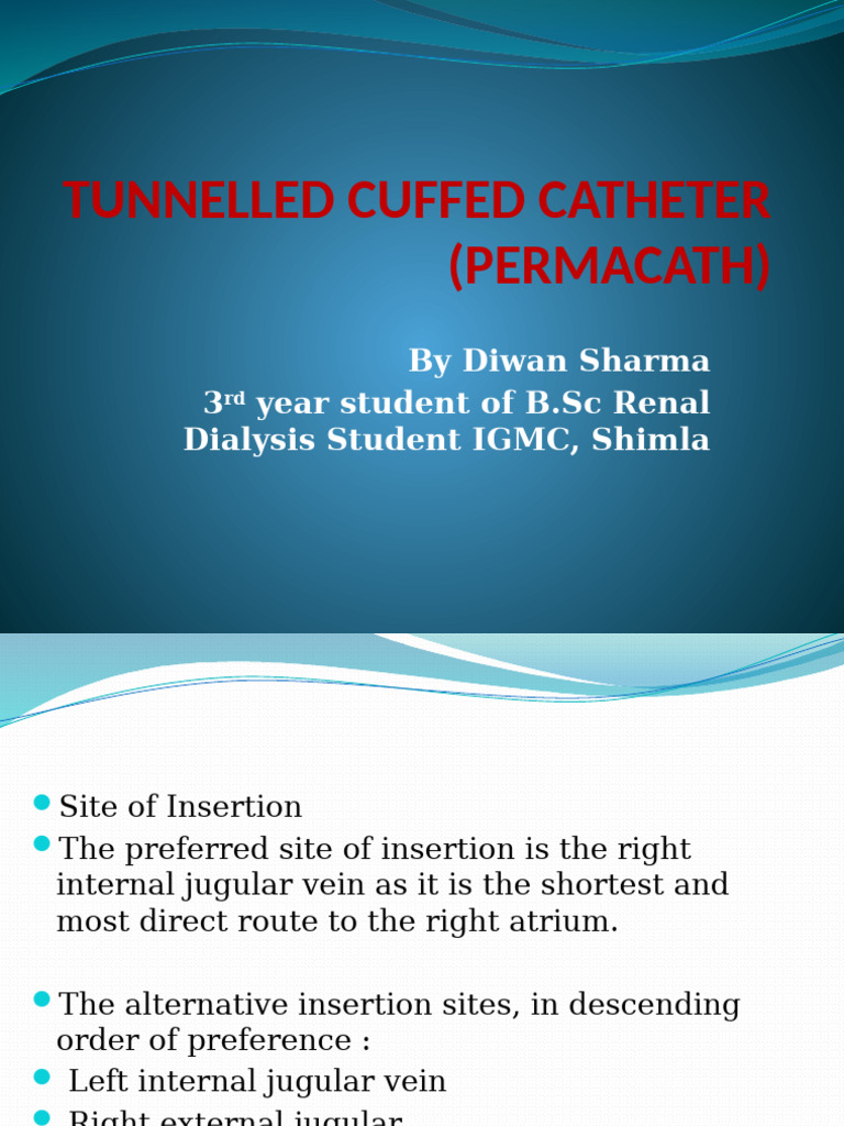 Tunneled Cuffed Catheter Insertion Guide | PDF