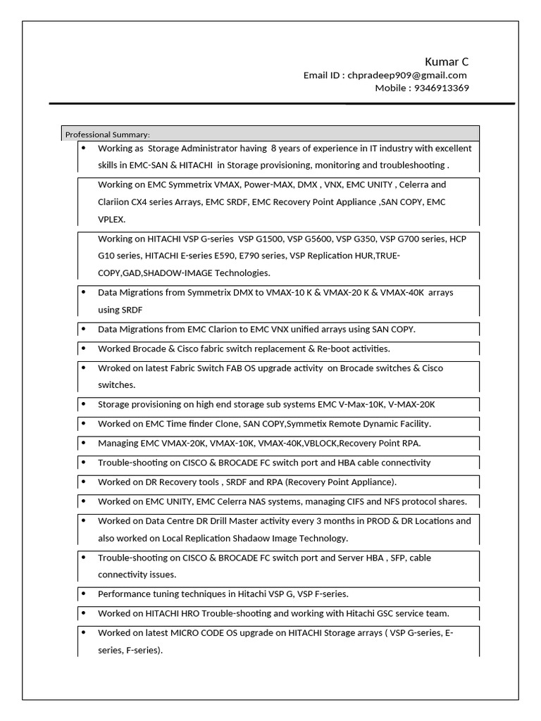 Kumar EMC SAN HITACHI SAN | PDF | Computer Networking | Software