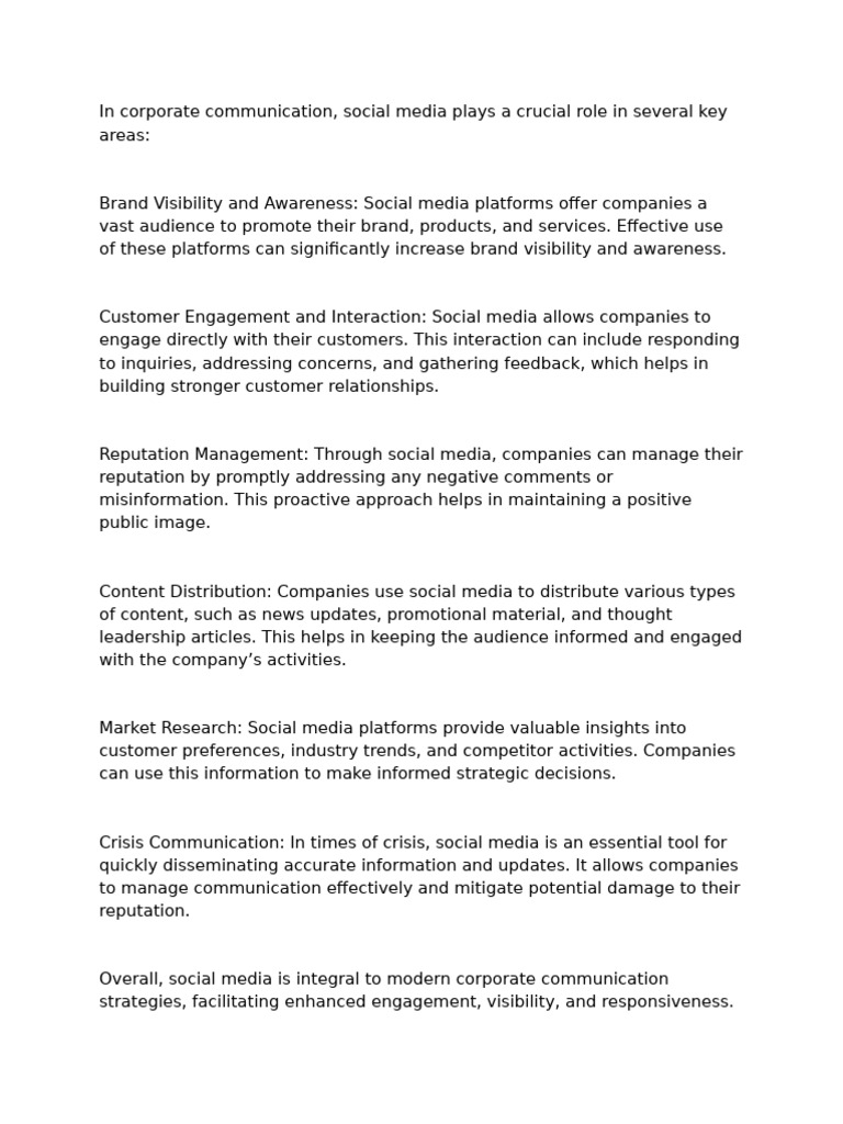 Social Media - Role of Communication | PDF