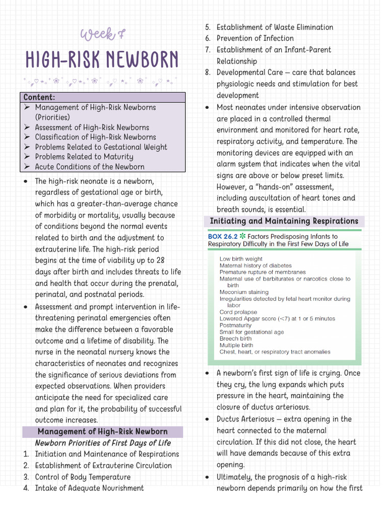 High-Risk Newborn Management Guidelines | PDF | Fetus | Low Birth Weight
