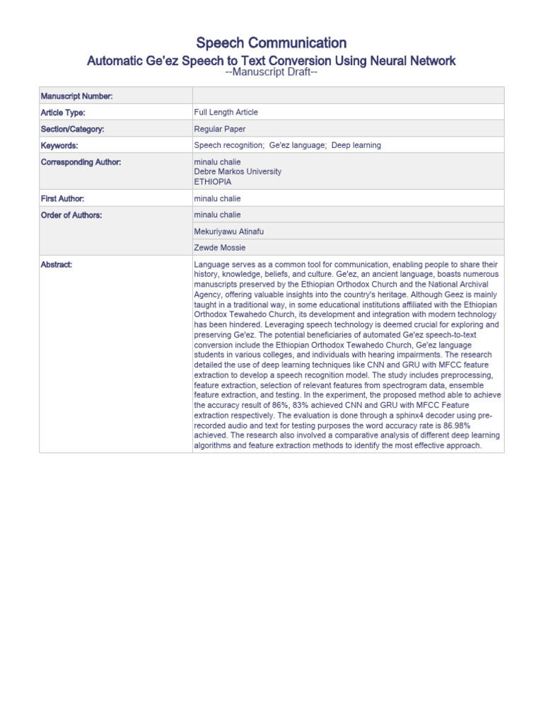 SPECOM-S-25-00055 | PDF | Speech Recognition | Deep Learning