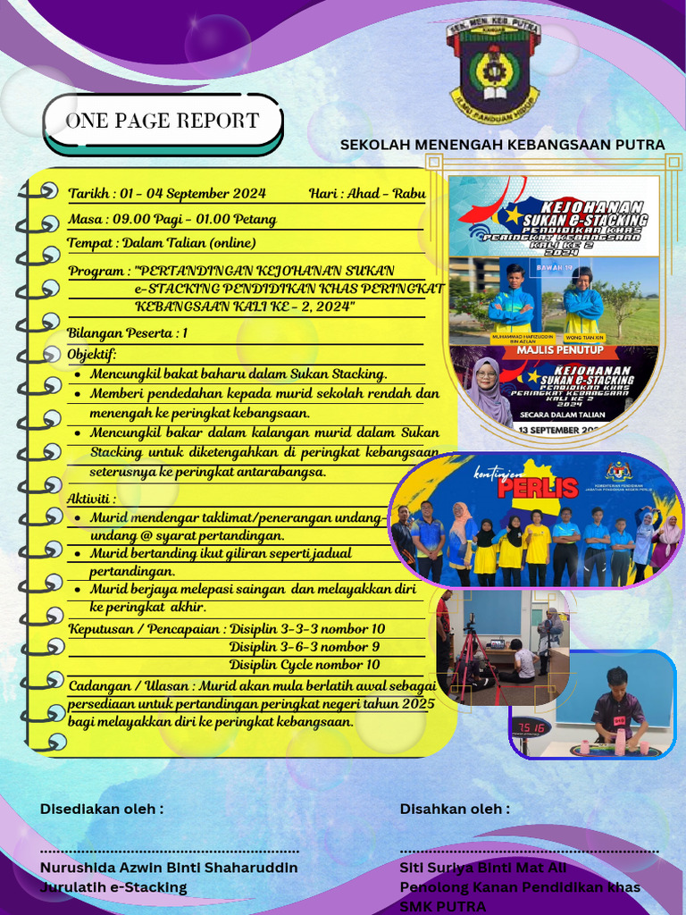One Page Report Stacking | PDF