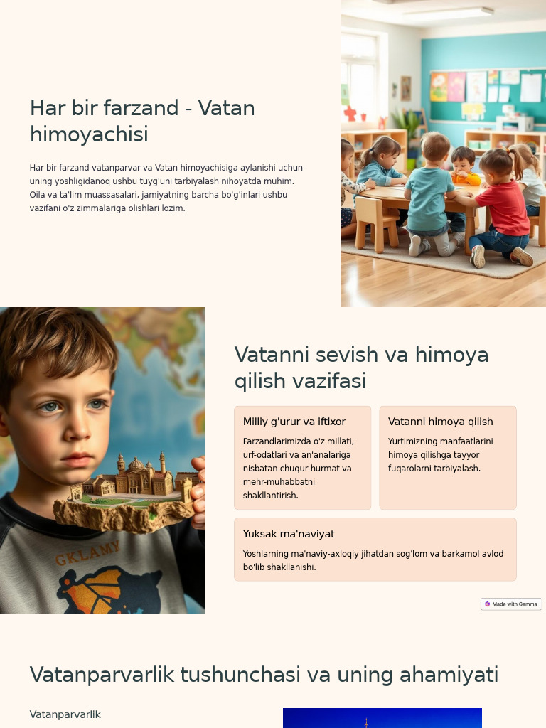 Har Bir Farzand Vatan Himoyachisi | PDF