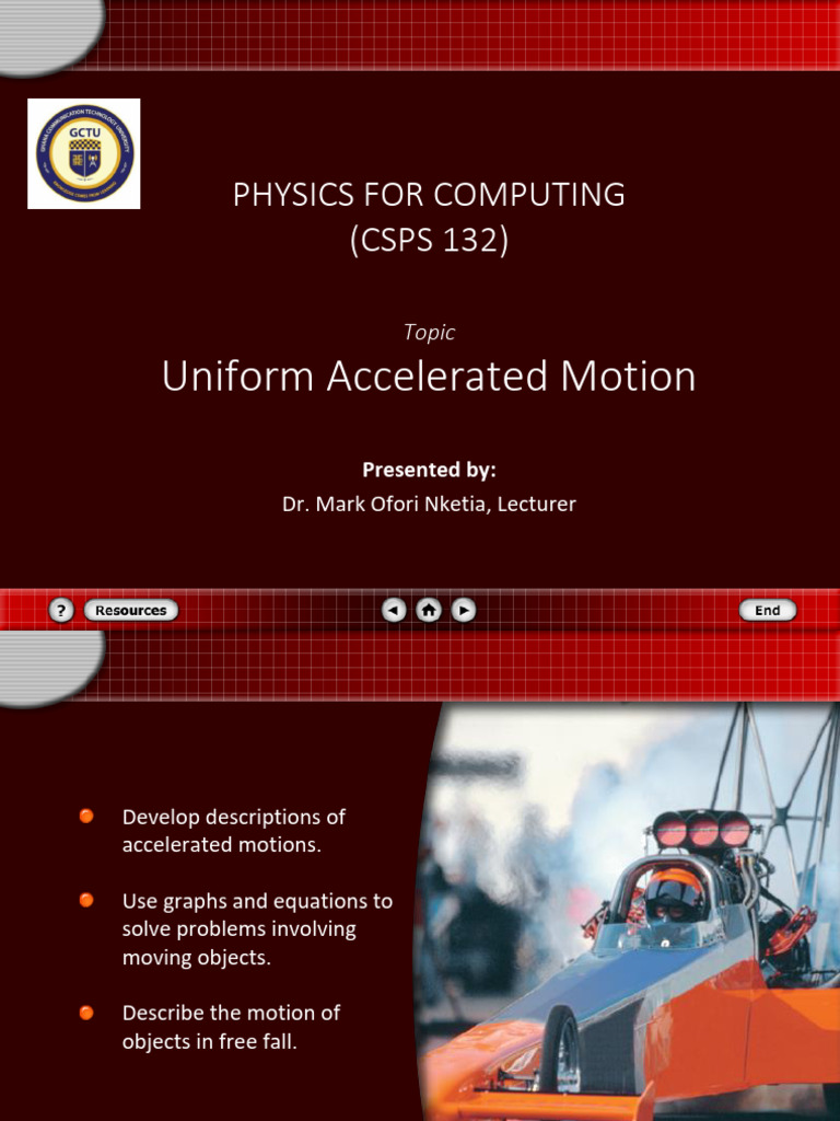 Uniform Accelerated Motion | PDF | Acceleration | Velocity