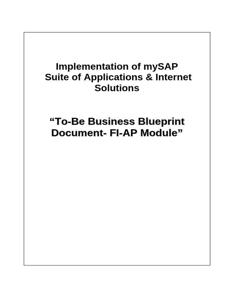 SAP Business Blueprint Document - FI-AP - Ver 1.0 | PDF | Accounts ...