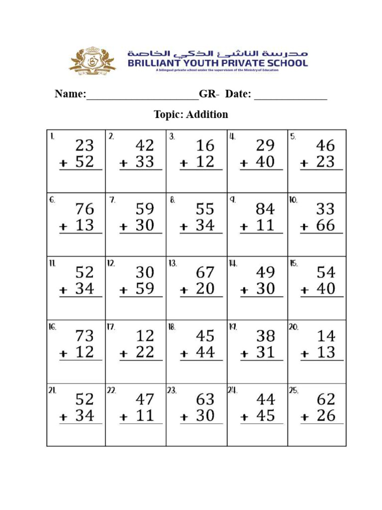 Remedial Math Worksheets for Grades 1-3 | PDF