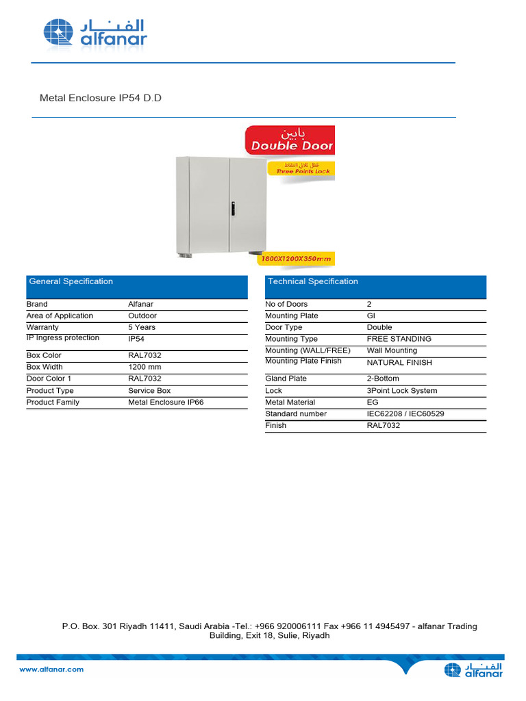 IP54 Metal Enclosure Specifications | PDF