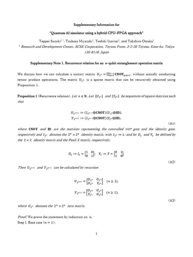 Supplementary Information | PDF | Matrix (Mathematics) | Complex Number