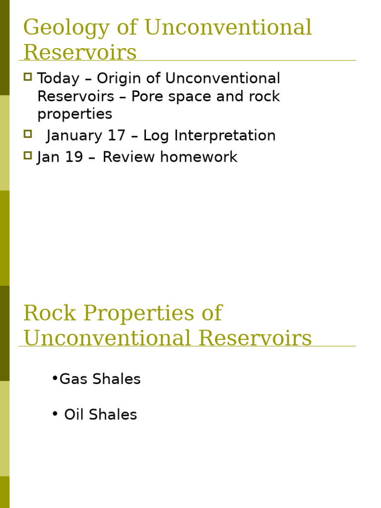 Unconventional Reservoirs Geology Insights | PDF | Shale | Petroleum ...