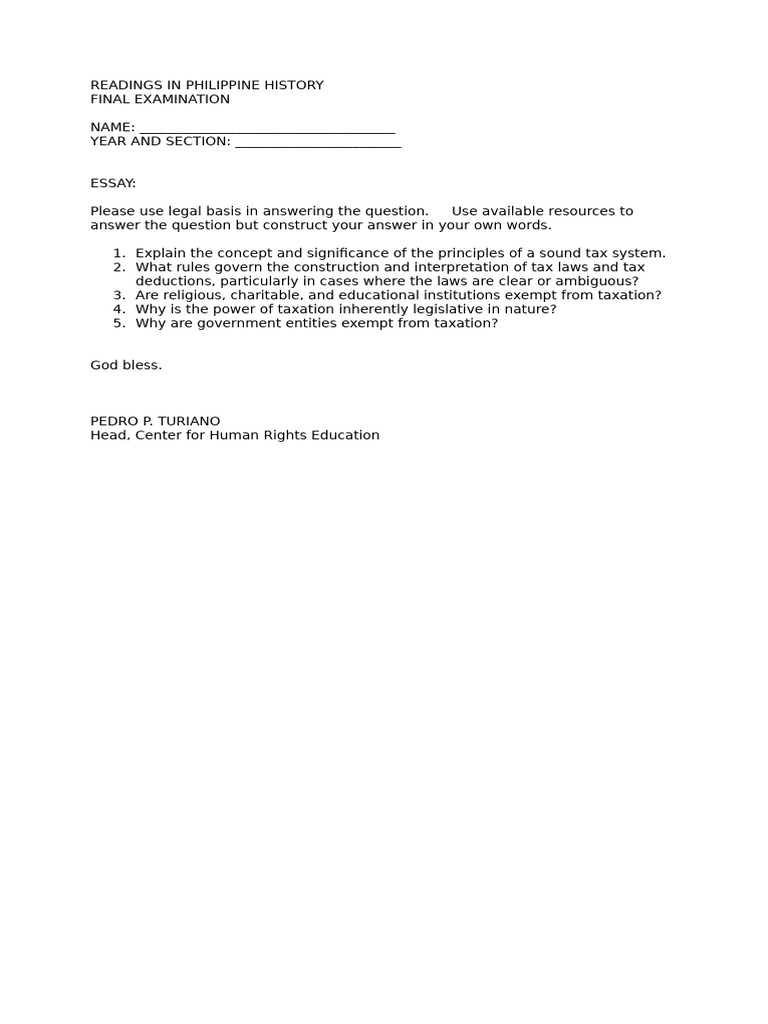 Rph Final Examination | PDF