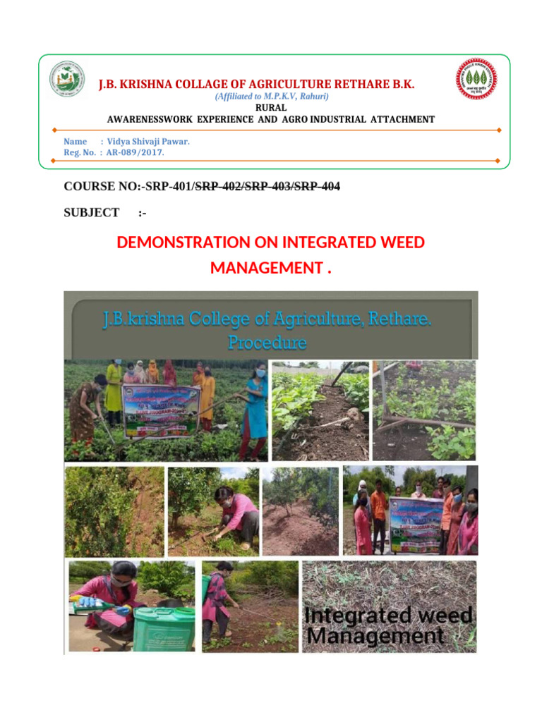Weed Management | PDF | Herbicide | Weed