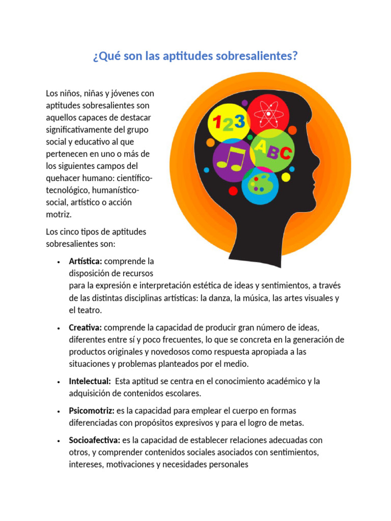 Qué Son Las Aptitudes Sobresalientes | PDF