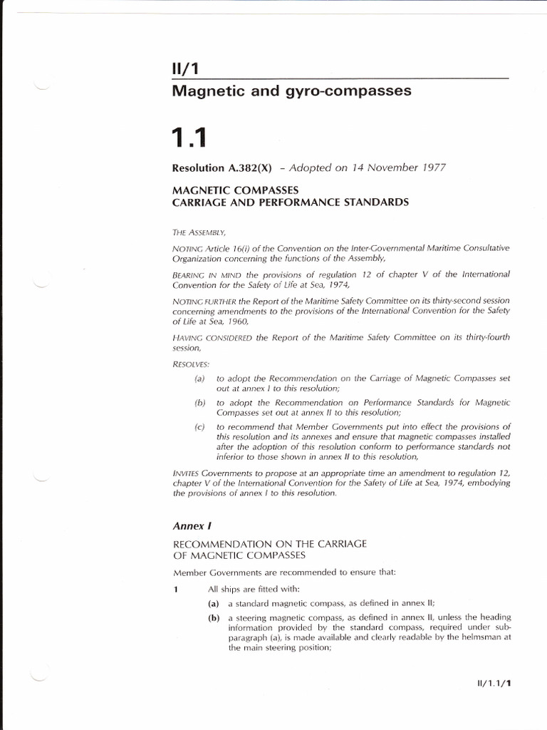 Magnetic Compass Resolution 382 | PDF | Compass | Electromagnetism