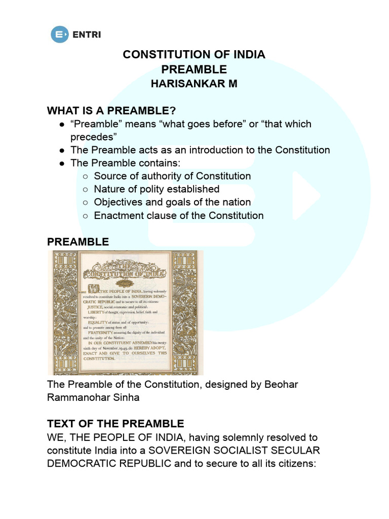 Constitution Preamble | PDF