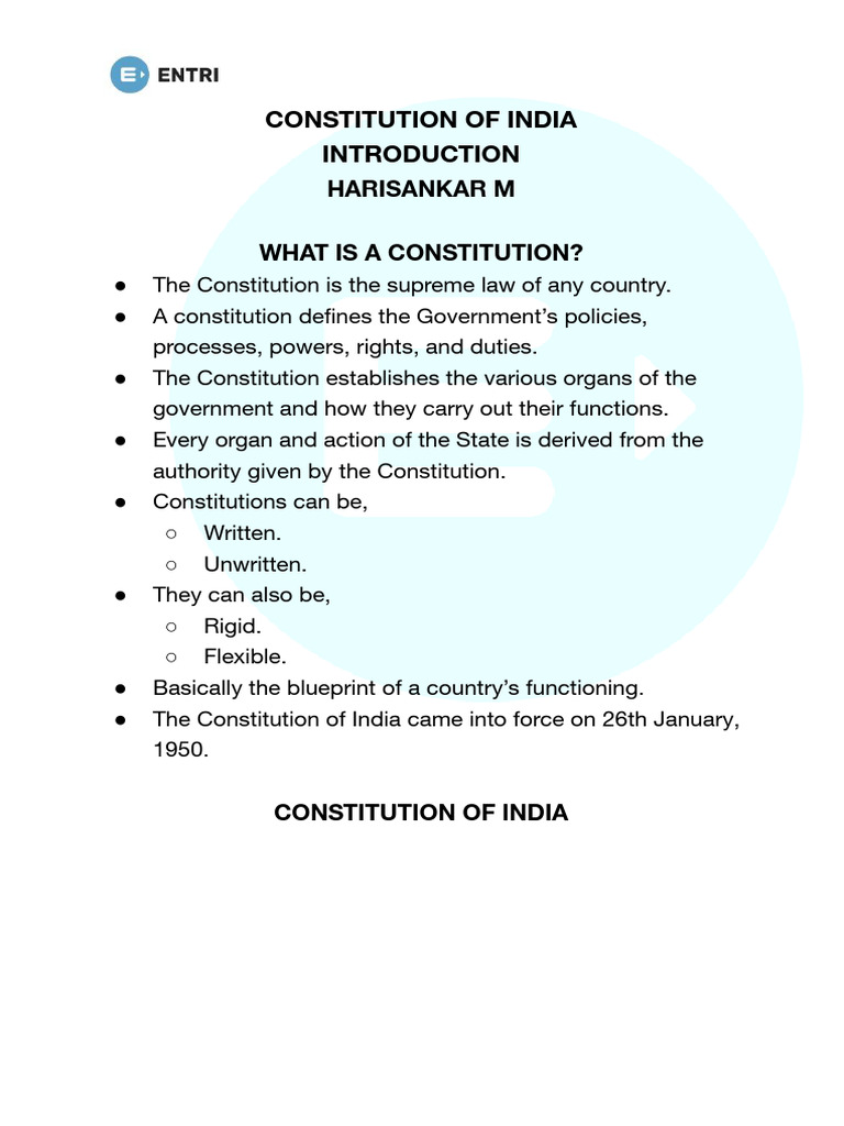 Constitution Introduction | PDF