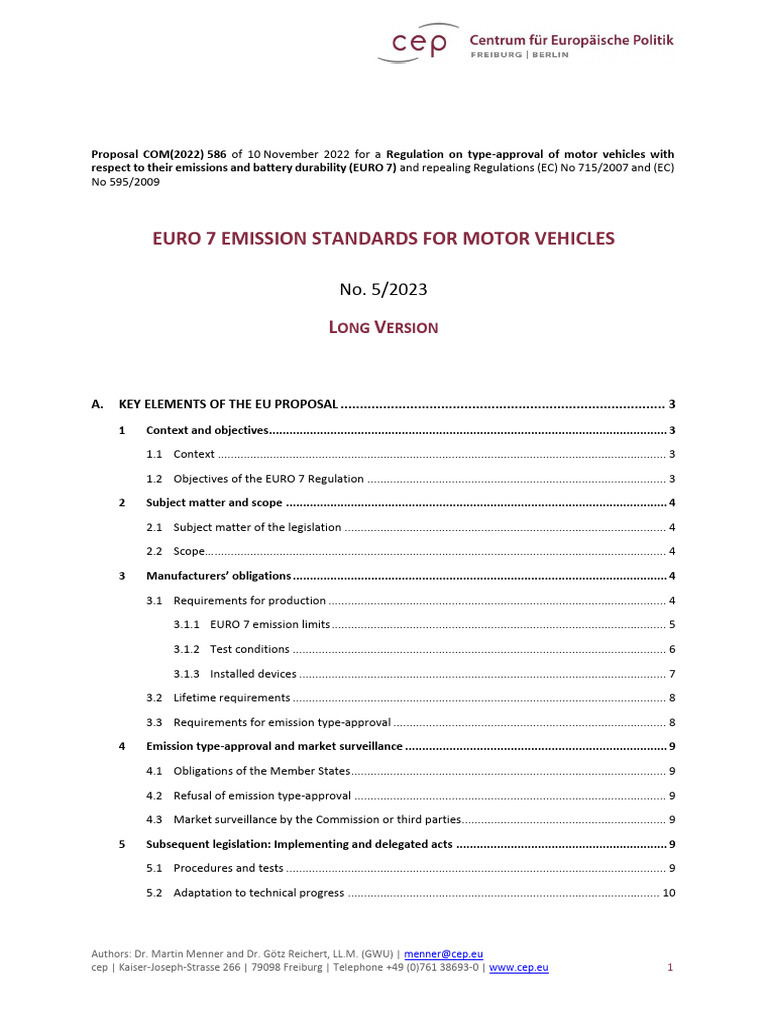 EURO 7 Emission Standards Overview | PDF | Exhaust Gas | Truck