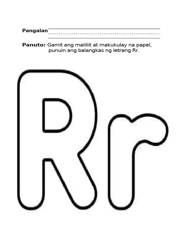 Pangalan Panuto:: Gamit Ang Maliliit at Makukulay Na Papel, Punuin Ang ...