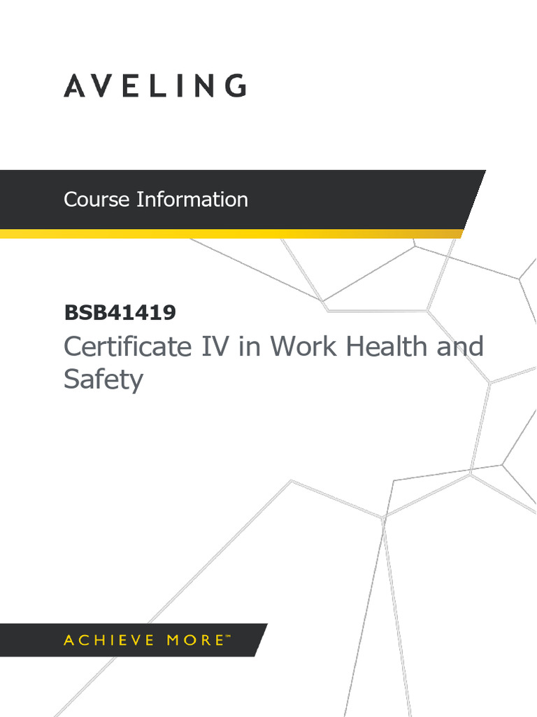 RTO GUI 22 BSB41419 Course Information | PDF | Occupational Safety And Health