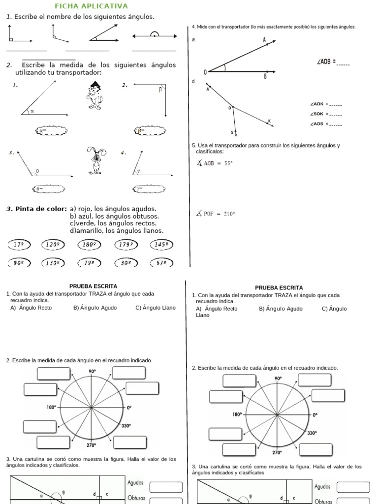 FICHA MATE DIA 10 ANGULOS | PDF
