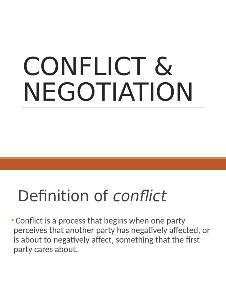 Session 5 - Conflict & Negotiation | PDF | Negotiation | Bargaining