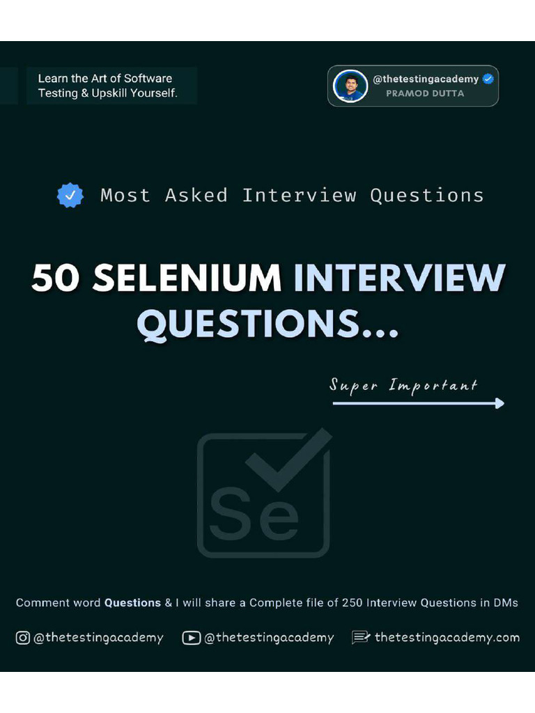 50 Selenium Interview Questions | PDF