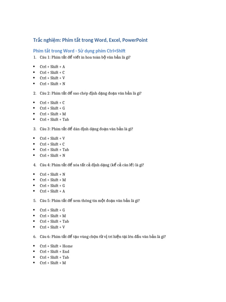 TracNghiem_TongHop_PhimTat | PDF