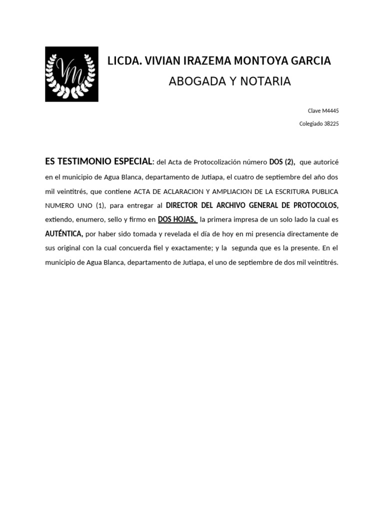Testimonio Especial | PDF