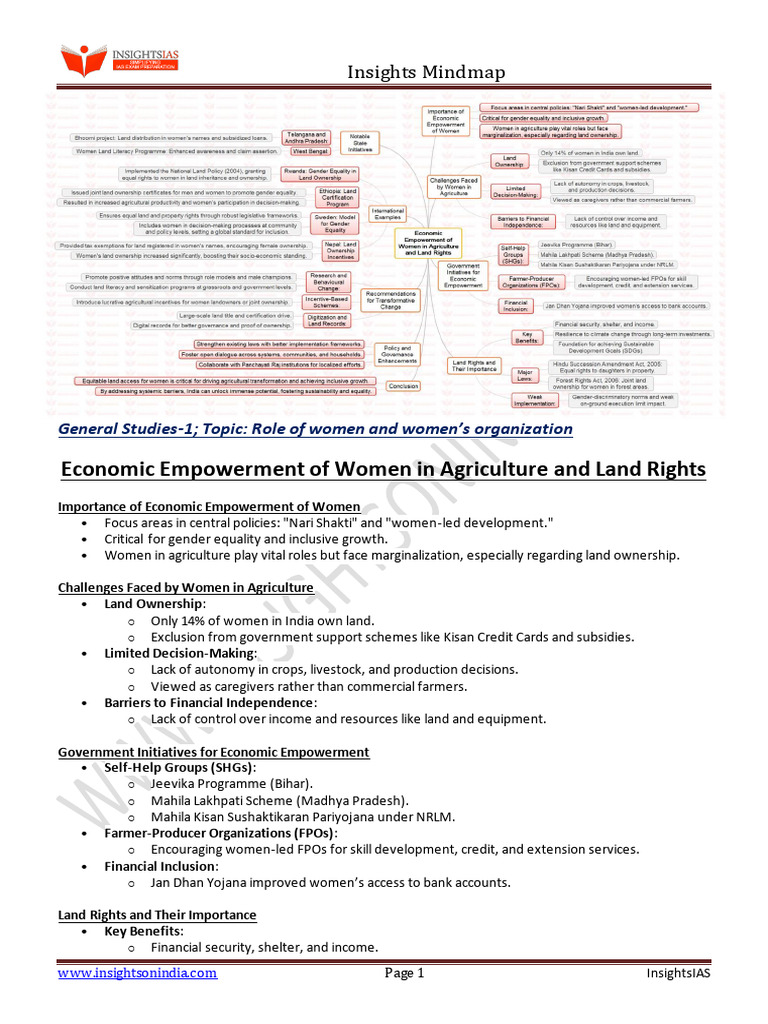 Economic Empowerment of Women in Agriculture | PDF | Empowerment ...
