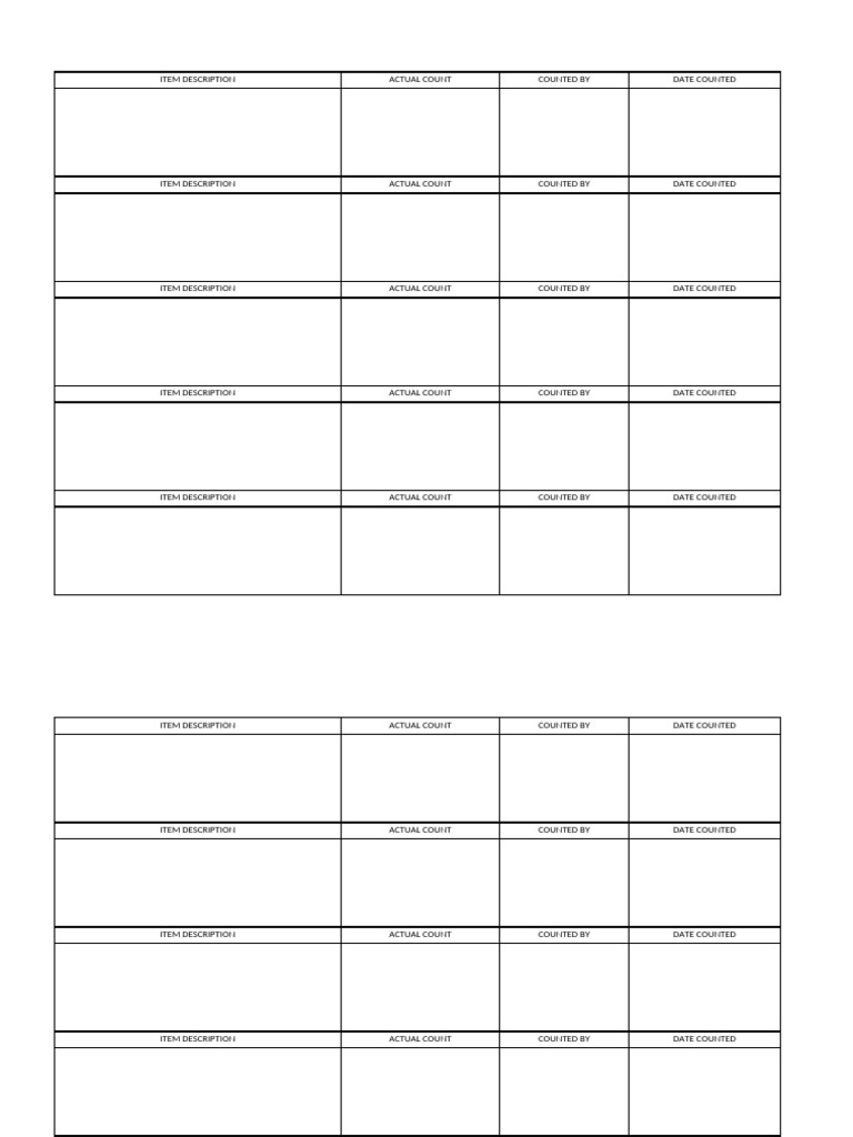 Count Sheet | PDF