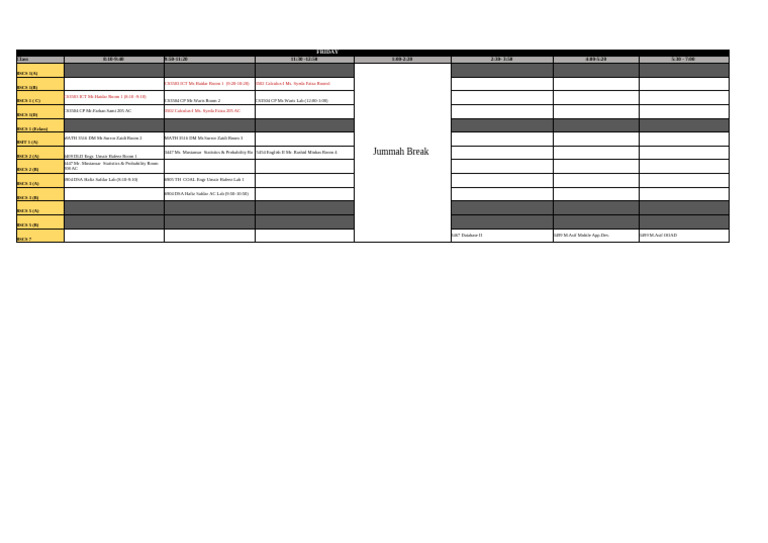 Friday Class Schedule for BSCS and BSIT | PDF