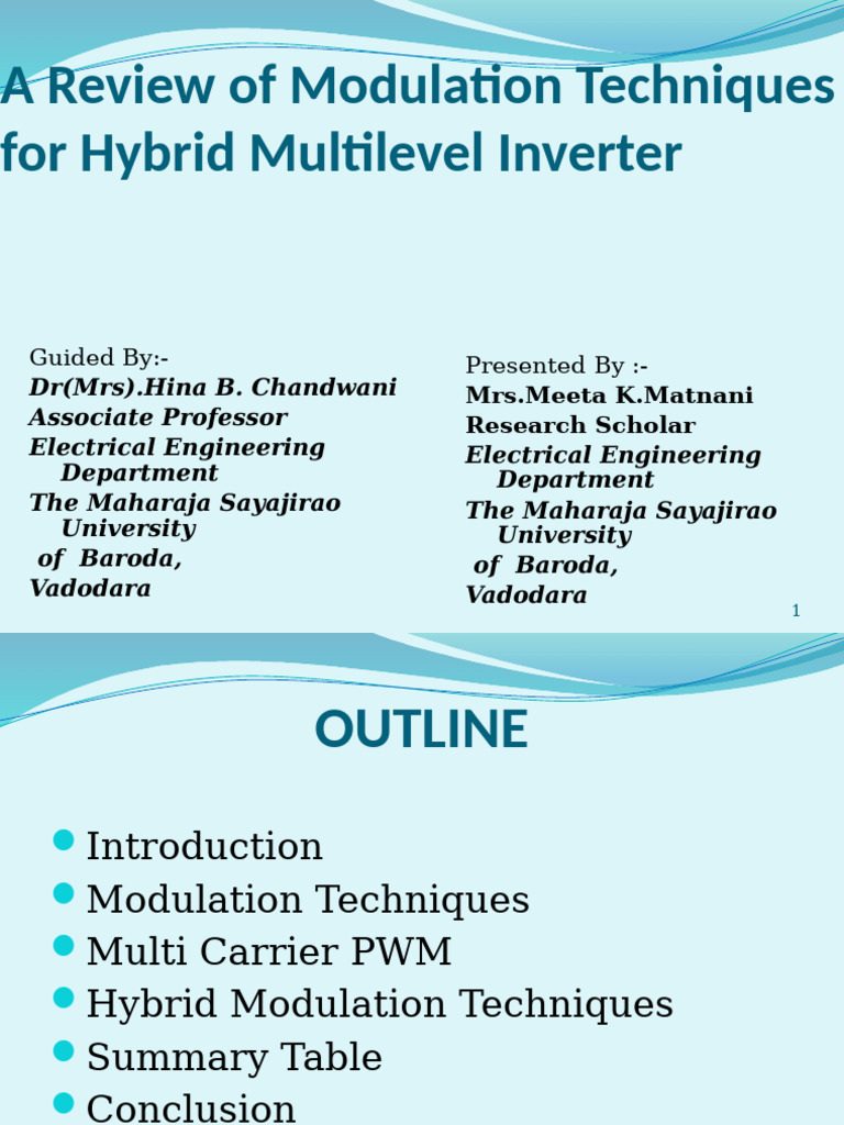 A Review of Modulation Techniques For Hybrid Multilevel Inverter | PDF | Power Inverter ...