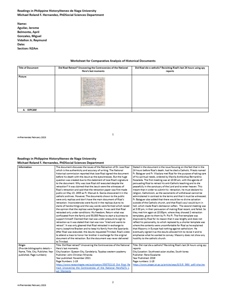 Comparative Analysis Historical Document Pdf Narrative Witness