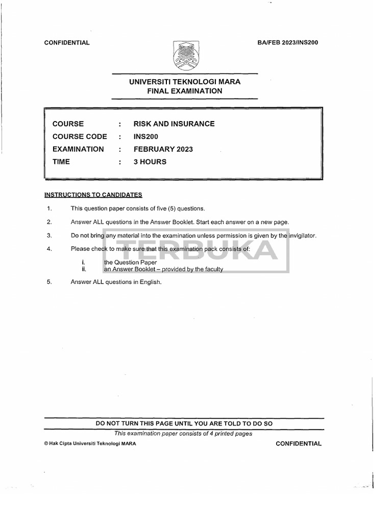 INS200 3 | PDF | Insurance | Reinsurance