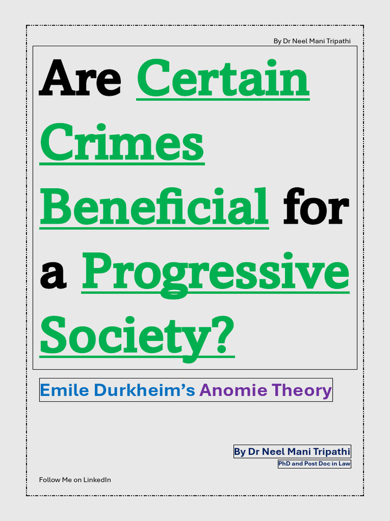 Emile Durkheim's Anomie Theory | PDF | Émile Durkheim | Deviance ...