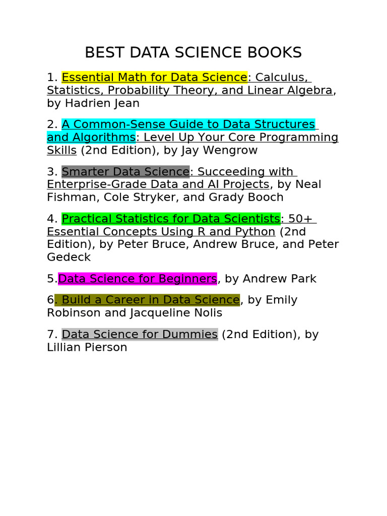 Best Data Science Books | PDF