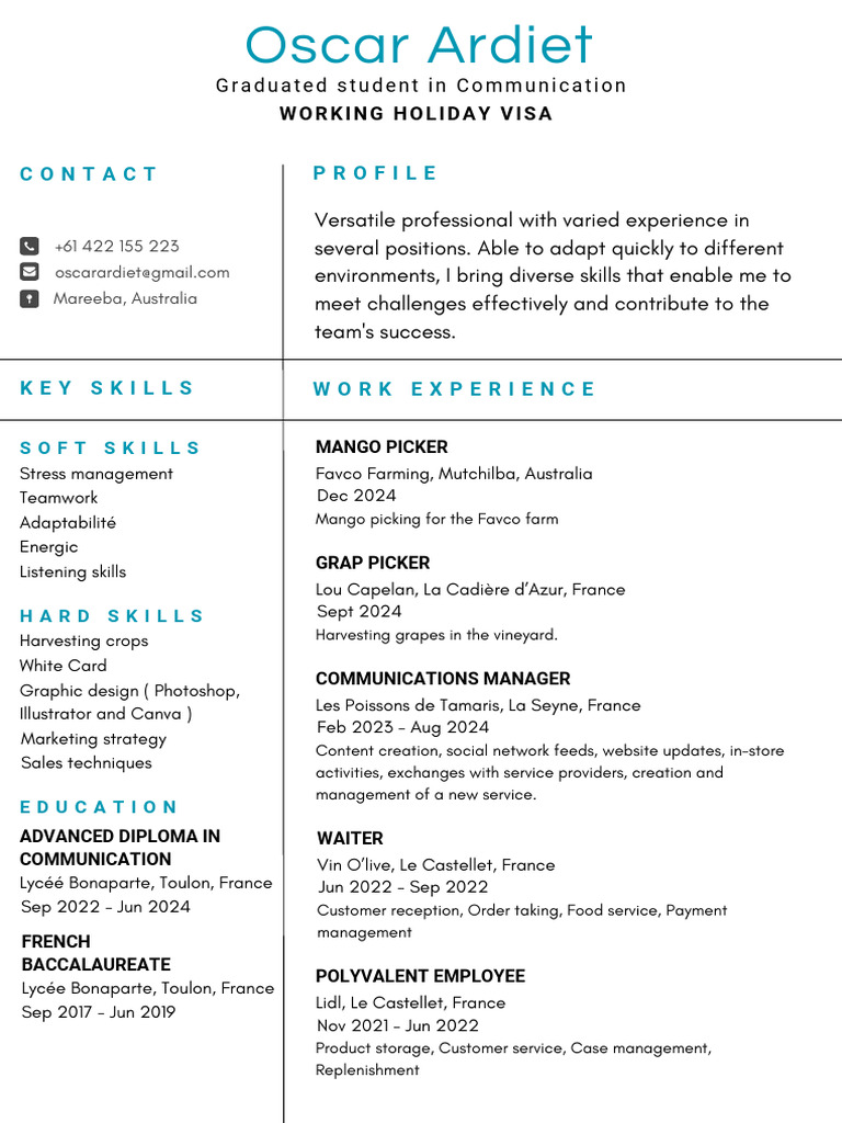 CV Oscar Final | PDF