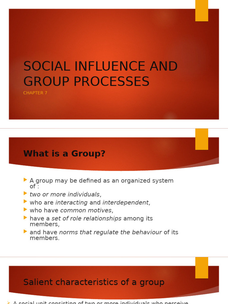 Chap 7 Social Influence and Group Processes | PDF | Conformity | Organizational Behavior