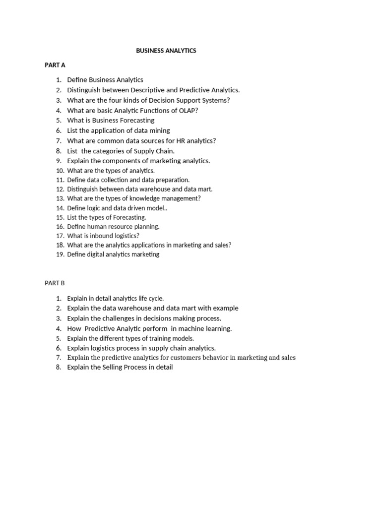 Business Analytics Overview Guide | PDF