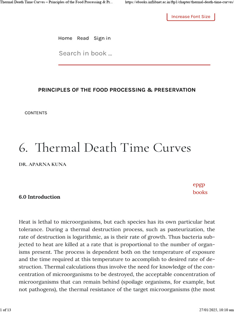 Thermal Death Time Curves - Principles of The Food Processing ...