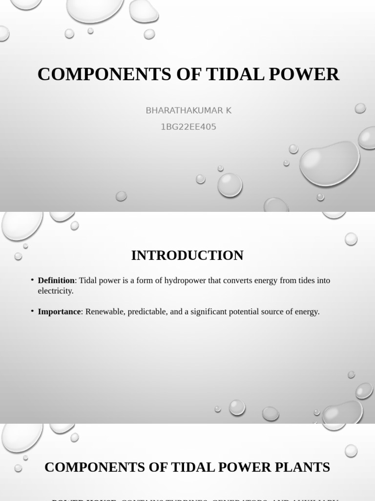 Components of Tidal Power | PDF | Energy Technology | Environmental ...