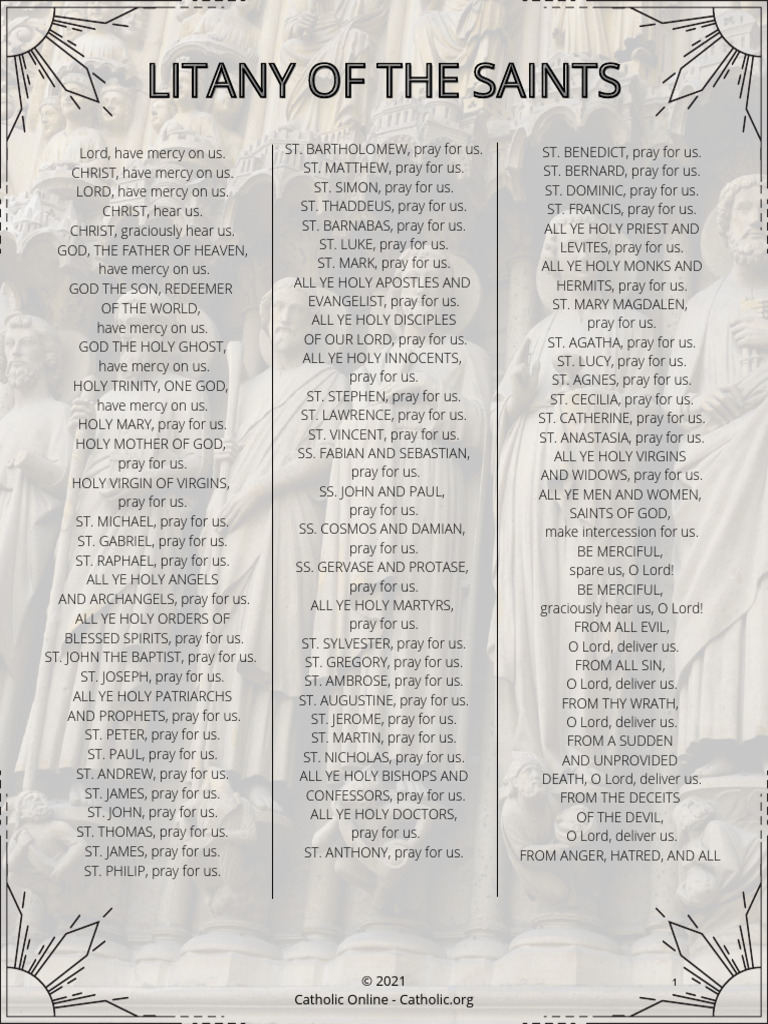 Litany of The Saints. Prayer PDF v.1.1 | PDF | Lord's Prayer | Mercy